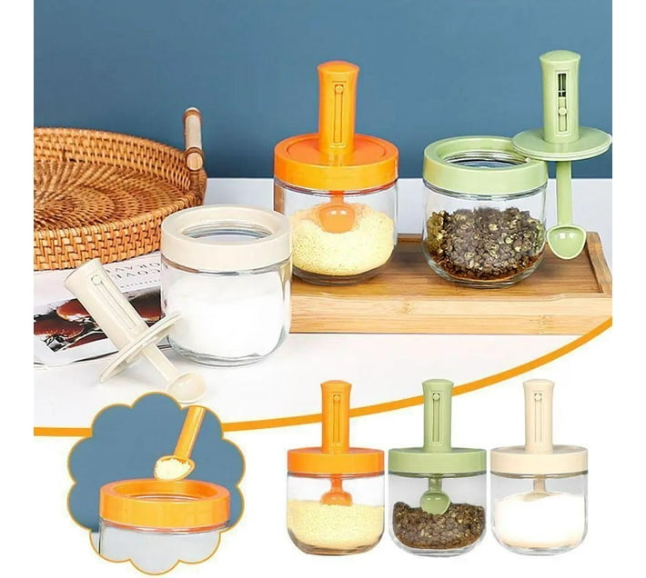 Someone’s in a Makro Glass Spice Storage Jar Set With Wooden Lid And ...