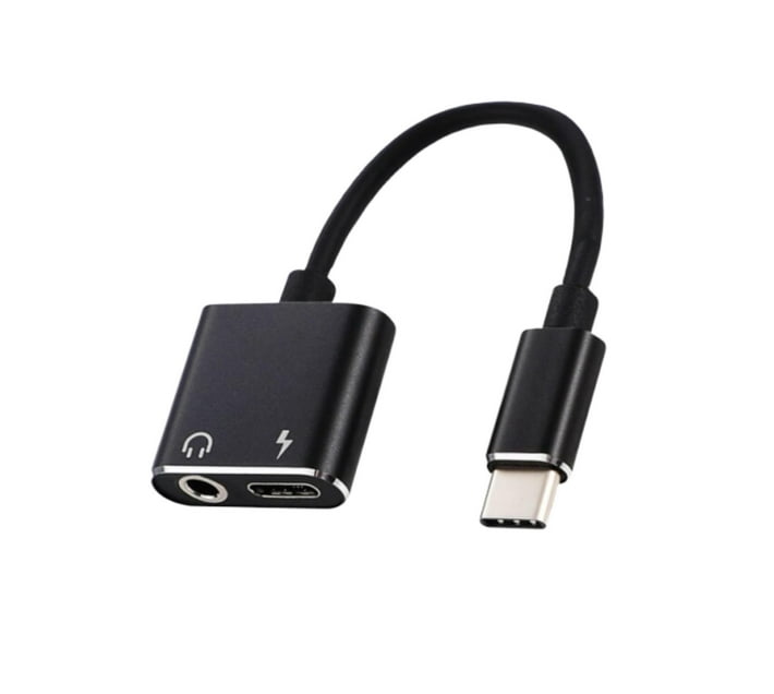 Someone’s in a Makro 2 in 1 USB Type C to 3.5mm Audio Cable - Black Mood