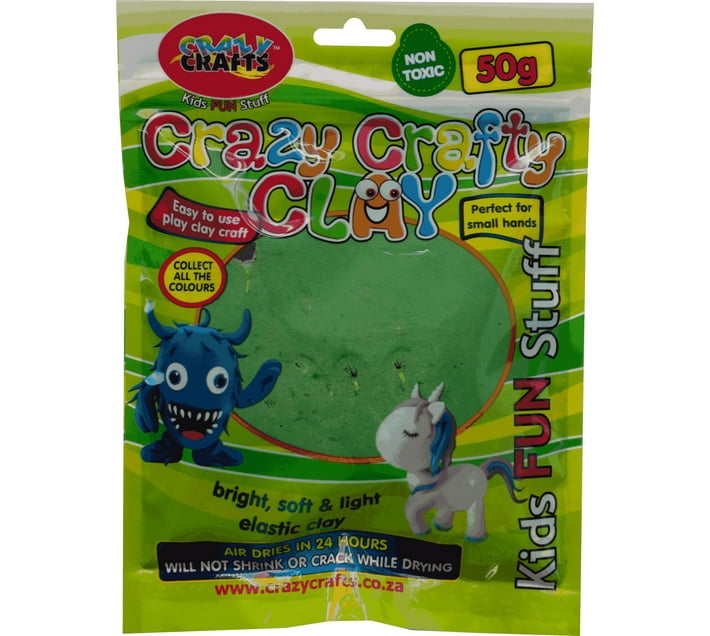 Crazy Crafts Crazy Crafty Clay 50g - Green Clay Art & Moulding Art and ...