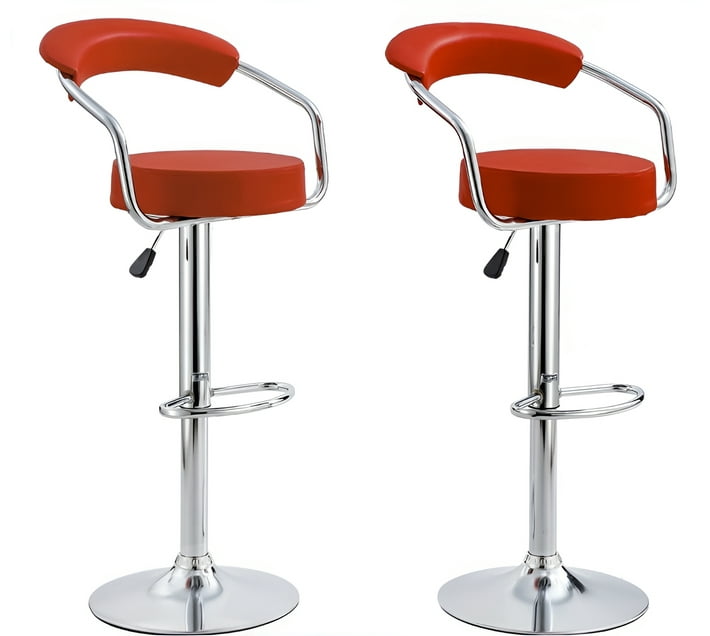 China Mall Online Leatherette Bar Chair Finish Colour Red Knock Down Makro