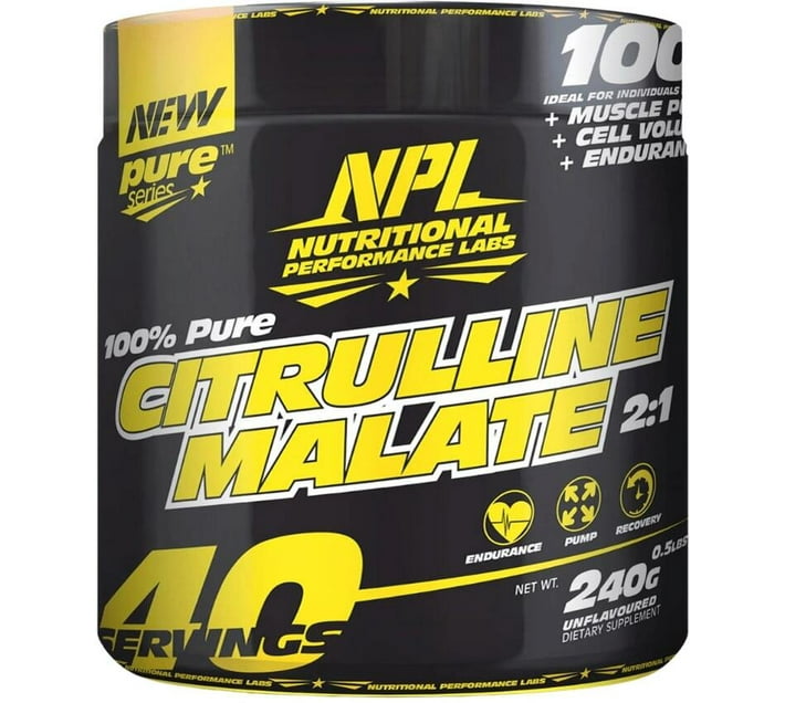NPL Citrulline Malate (240g) Pre Workout (240 g, Unflavoured) | Makro