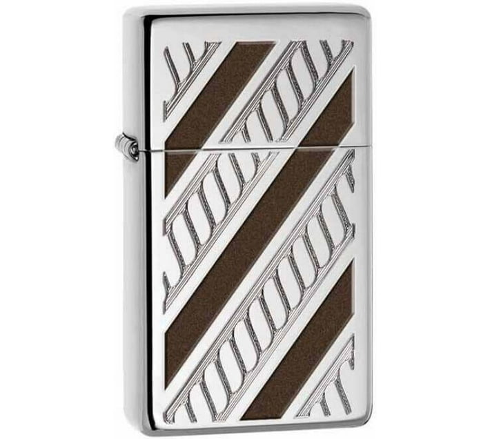 Zippo Rope Band Slim Armor Pocket Lighter (High Polished Chrome) | Makro