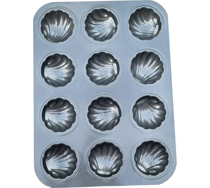 Maruti Groups Sea Shell Baking Tray Carbon Steel Cake Mould 12 (Pack of ...