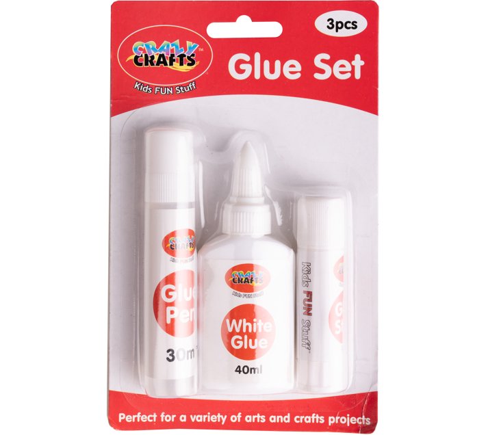 Crazy Crafts Glue Set 3pcs School Set | Makro