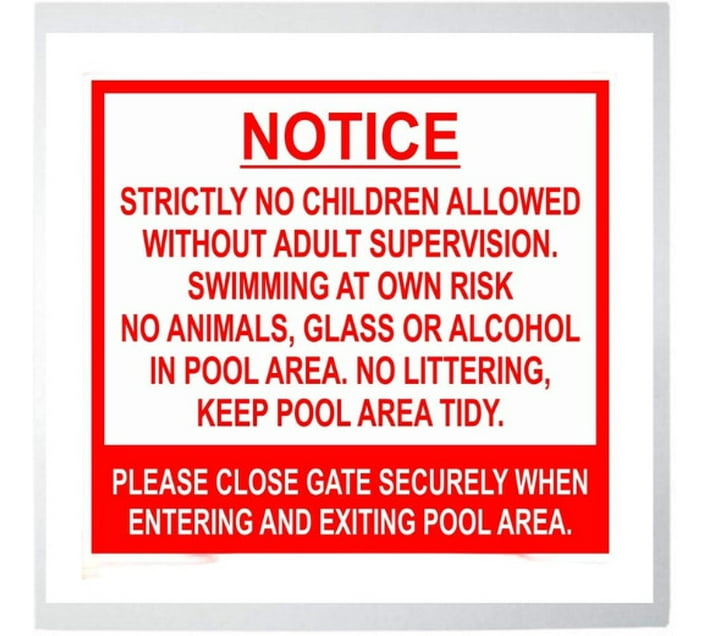 sign Pool Rules 44cm x 44cm Emergency Sign () | Makro