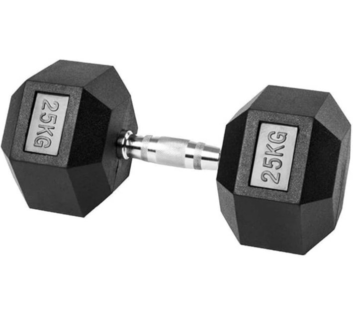 Generic F18-5-6 Rubber Hex Dumbbells (25 kg) | Makro