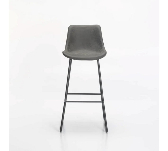 VIVIDITTO Leather Bar Stool (Finish Colour - Brown, Knock Down) | Makro