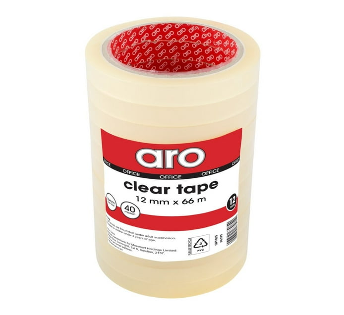 Buy Aro 12mm X 66m Clear Tape 12 Pack in Bulk | Makro Business