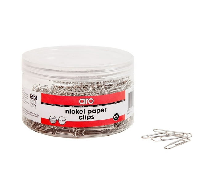 Buy Aro 33mm Nickel Paper Clips 33 Mm 600 Pieces in Bulk | Makro Business
