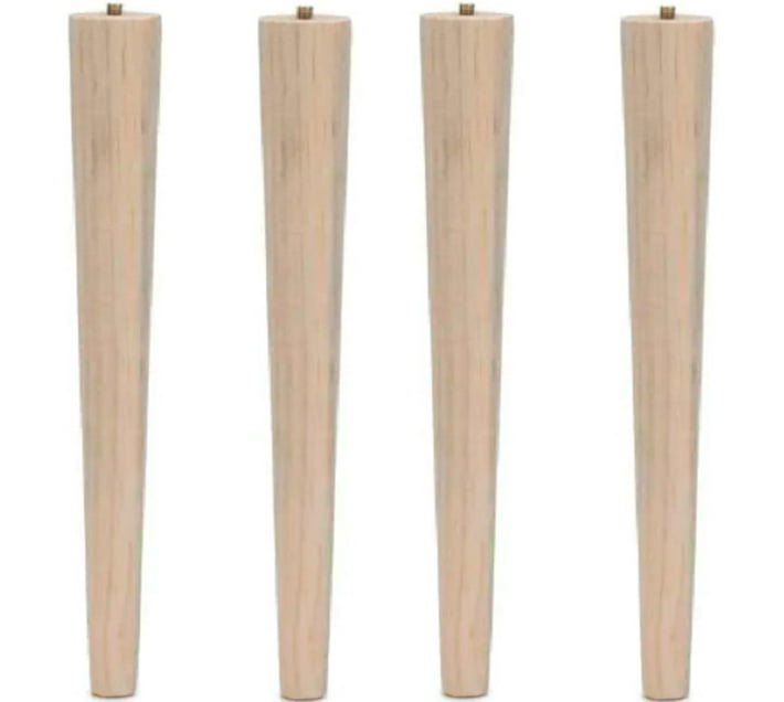 WOODLY Cone Leg with M8 Bolt, H440mm x 65mm x 35mm, Raw Pine set of 4 ...