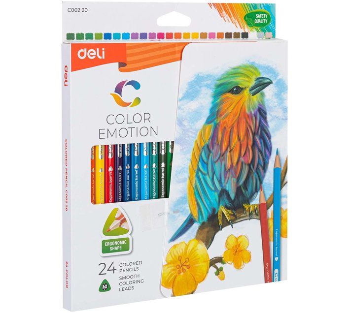DELI Color Emotion Triangular Shaped Colour Pencil (Set of 24 ...