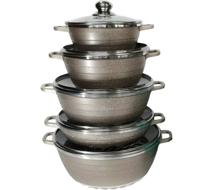 Unique 10 Piece Non-Stick Coated Aluminium Cookware Set (10 - Piece) | Makro