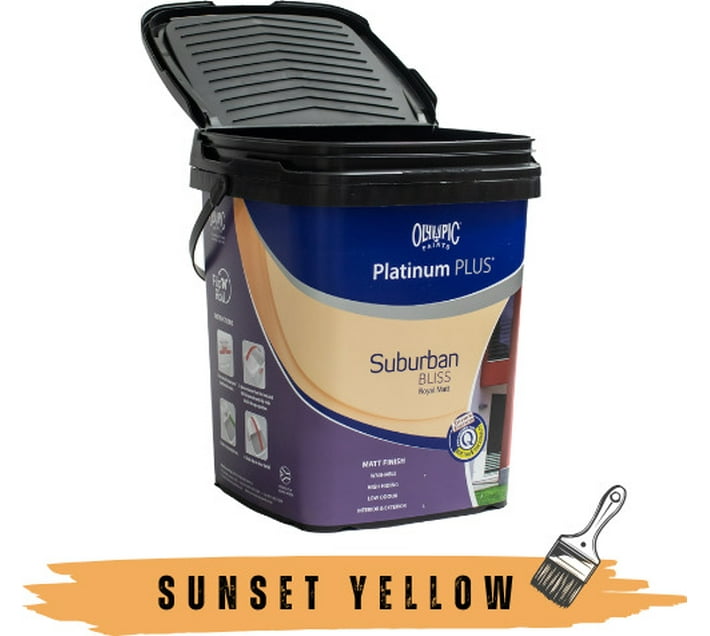 Olympic Paints Suburban Bliss Sunset Yellow Emulsion Wall Paint (20 L ...