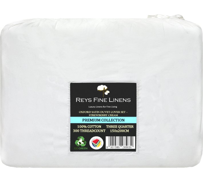 Rey's Fine Linen Three Quarter Cotton, Satin Duvet Cover (White, Pink ...
