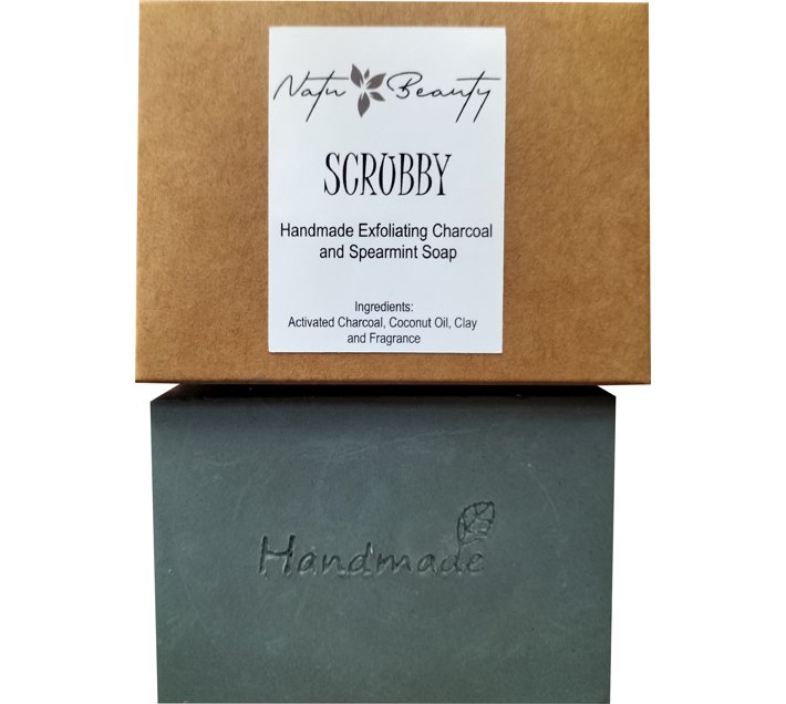 NatuBeauty Scrubby Soap Charcoal and Spearmint (100 g) | Makro