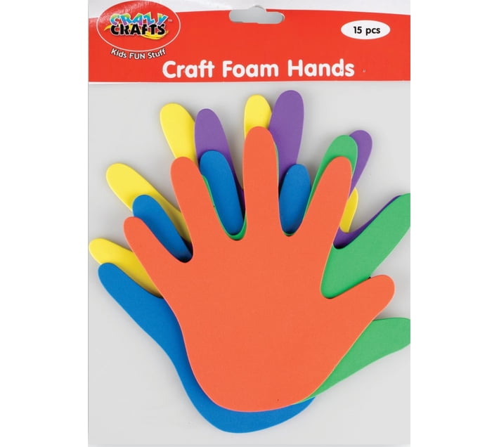 Crazy Crafts Craft Foam Hands -15pcs Do-it-yourself Kits Art and Craft ...