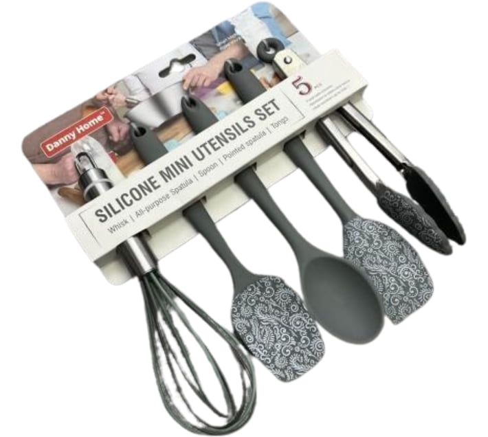 danny home Silicone Mini Utensil Set 5pcs Silicone Spatula Kitchen Tool ...