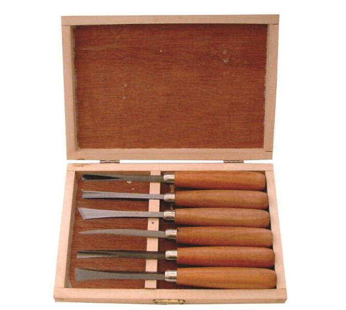 Tork Craft Chisel Set Wood Carving 6 Piece Wooden Box | Makro