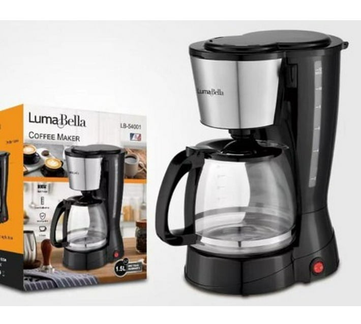 luma bella 1.5L Electric Coffee Maker 5 Cup Coffee Maker (Black) | Makro