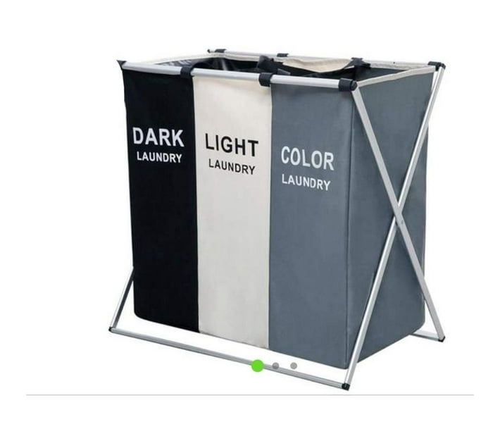 Someone’s in a Makro 3 Compartment Laundry Hamper Collapsible Aluminium ...