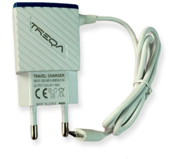 Buy Treqa Dual Port USB Wall Charger And Built In Micro USB Cable ...