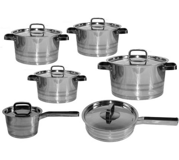 Totally Home TH64 Non-Stick Coated Aluminium Cookware Set (12 - Piece ...