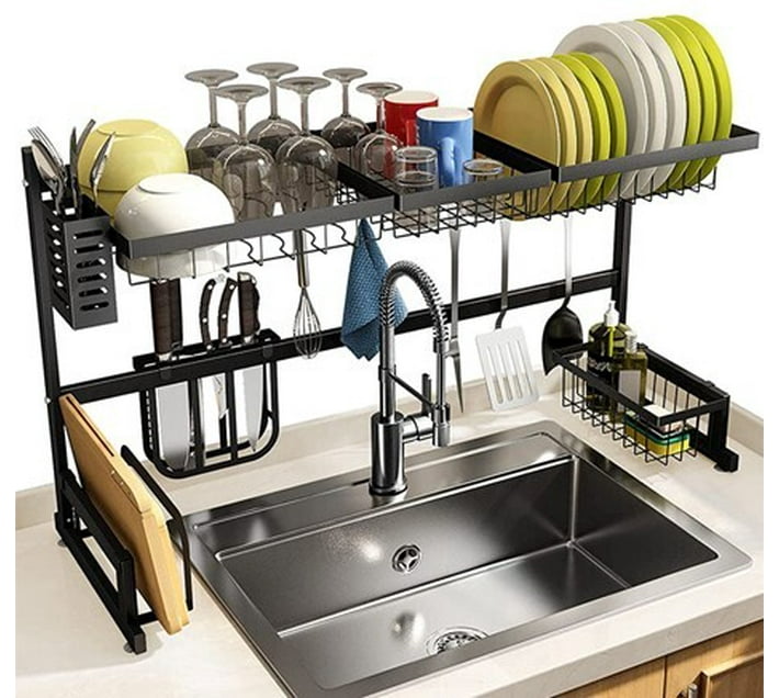 Perfect Dealz DF-4948 Steel Dish Drainer Kitchen Rack (Deep Navy Blue ...