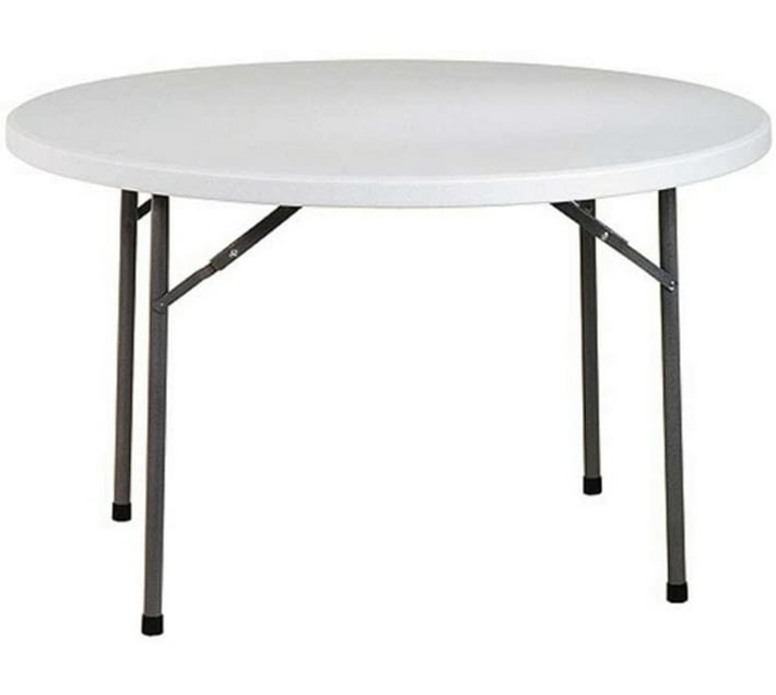 Modern Office FTWRound Plastic Folding Table Finish Colour White Pre assembled Makro