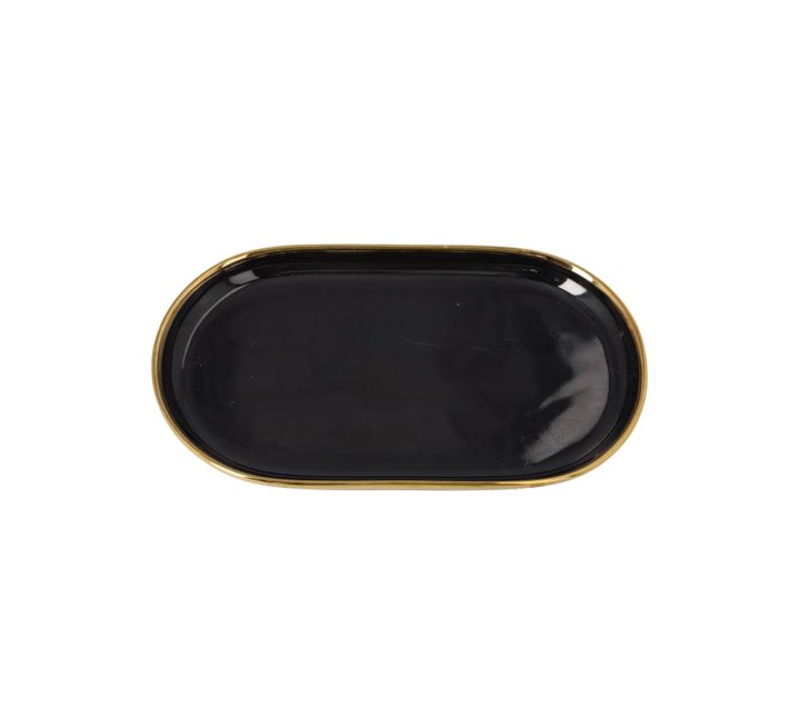 Someone’s in a Makro Black Ceramic Fish Serving Platter With Gold Rim ...