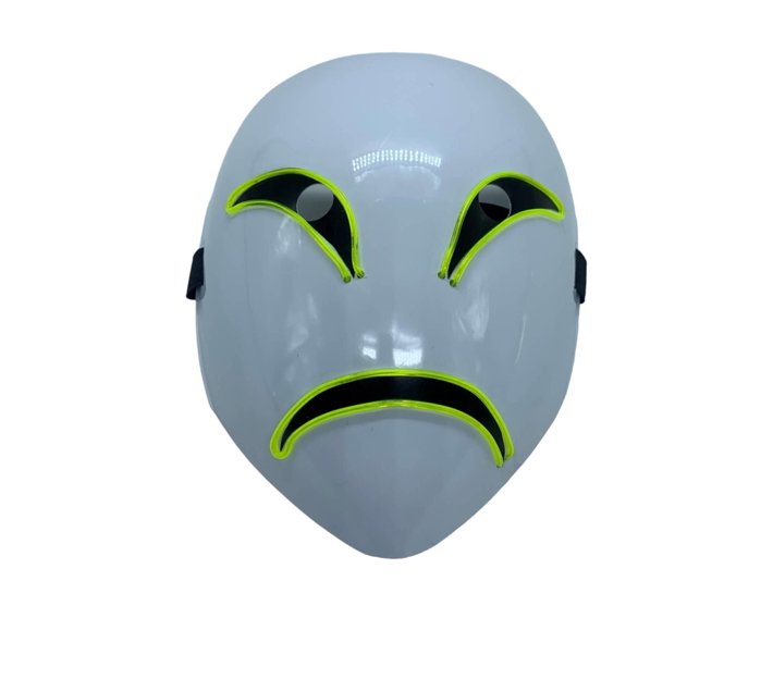 Someone’s in a Makro Neon Green Sad Light Up Mask Mood