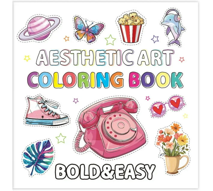 Generic Bold & Easy Coloring Book: Aesthetic Art (White) | Makro