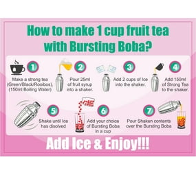 Little Bs Bubble Tea Bursting Boba Rose Infusion Tea Glass Bottle (260 ...