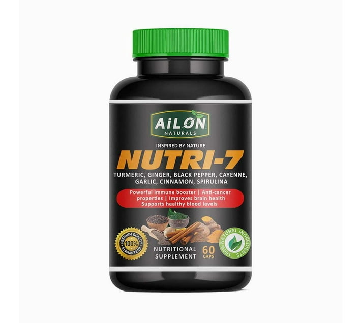 Ailon Naturals Nutri 7 - Turmeric, Ginger, Cayenne, Garlic, Cinnamon ...