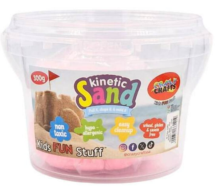 Crazy Craft Kinetic Sand- Pink 300g Clay Art & Moulding Art and Craft ...
