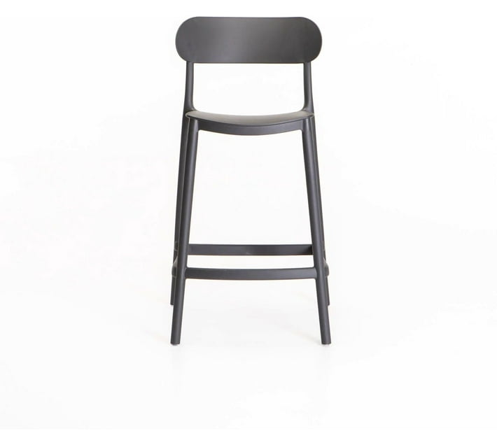 VIVIDITTO Solid Wood Bar Stool (Finish Colour - Grey, Knock Down) | Makro