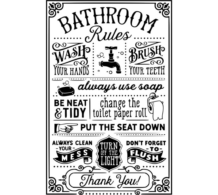 Someone’s in a Makro Bathroom Rules Vinyl Wall Decor Mood