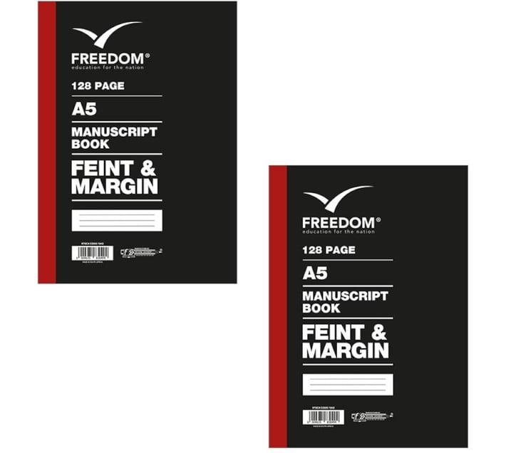 Buy Freedom 128 Pages Manuscript Books A5 Notebook Feint and Margin ...