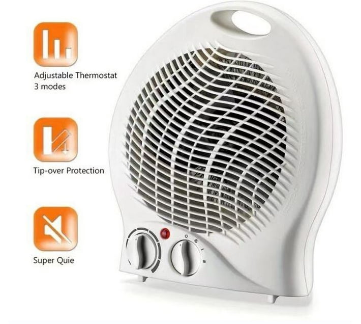 raf R.1180 Fan Heater 2000W Fan Heater Suitable for Indoor (White) | Makro