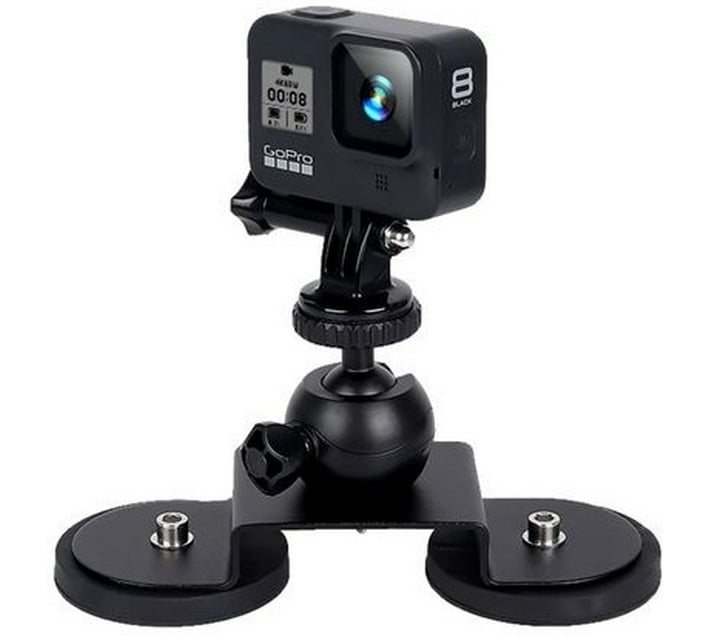 S-Cape 66mm Double Magnet Mount for GoPro /Max Tripod Kit (Black ...