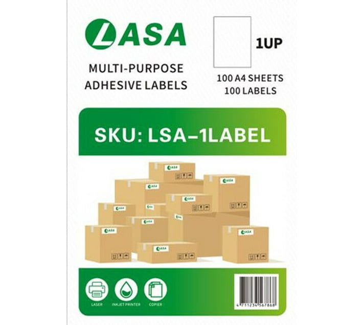 LASA 9901046357602 Self Adhesive Paper Label (White) | Makro
