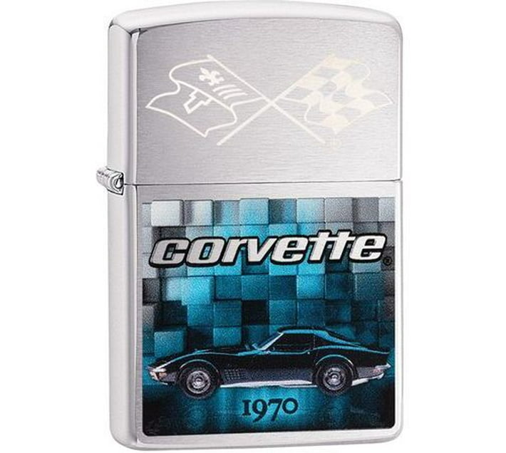 Zippo Chevy Corvette 1970 Pocket Lighter (Silver) | Makro