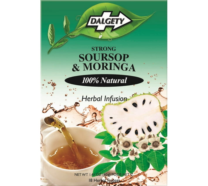 Dalgety Teas Pure Soursop & Moringa Herbal Tea Herbal Infusion Tea Pack ...