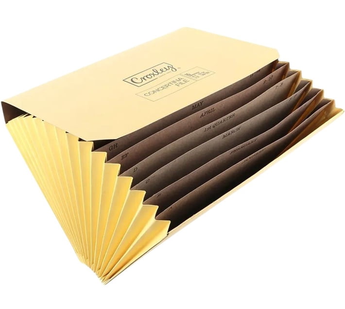Buy Croxley Paper Concertina File (Set of 1, Beige) in Bulk | Makro ...