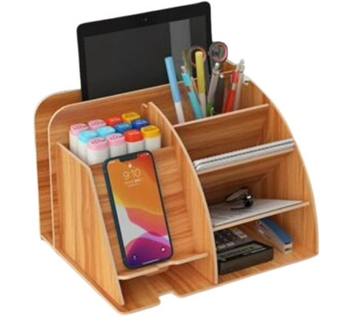 Generic Wooden Desk Organizer, Multi-Functional Wooden Rack Shelf For ...