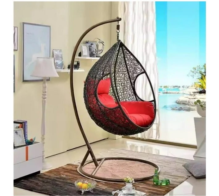 WOODLY Swinging Chair Brown Wooden Solid wood Rocking Chair (Finish ...