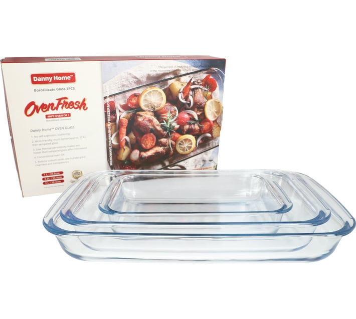 danny home KP012 Non-Stick Coated Glass Cookware Set (3 - Piece) | Makro