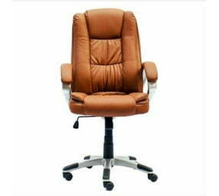 Buy Executive Leather Office Chair - Brown Office Adjustable Arm Chair ...