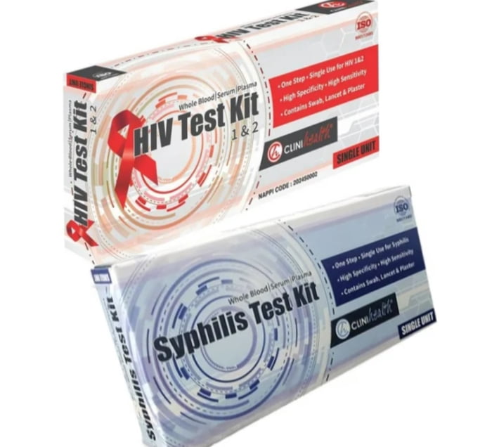 Clinihealth HIV & Syphilis Compact Test Kit Combo First Aid Kit (Home ...