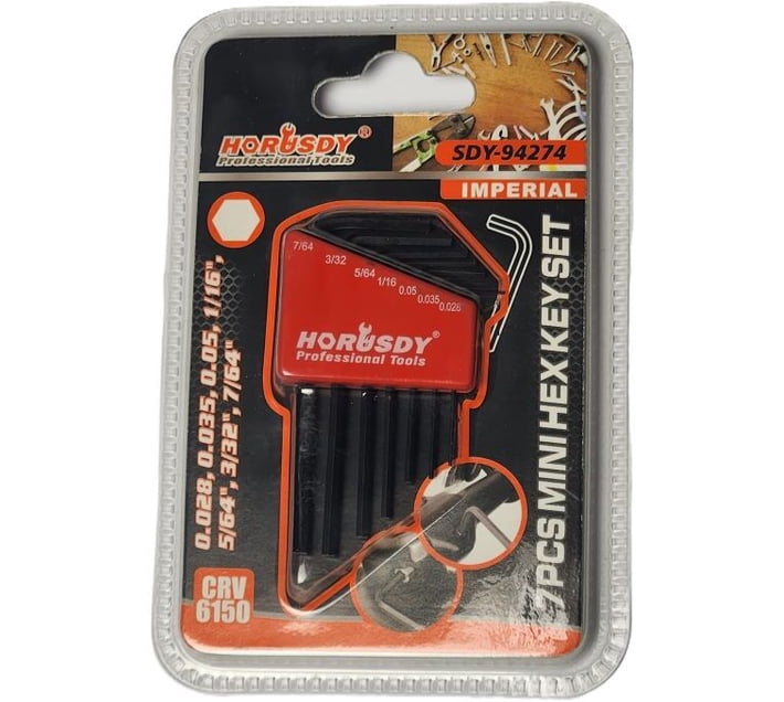 Horusdy 7 PIECE MINI IMPERIAL ALLEN KEY SET Allen Key Set (Pack of 7 ...