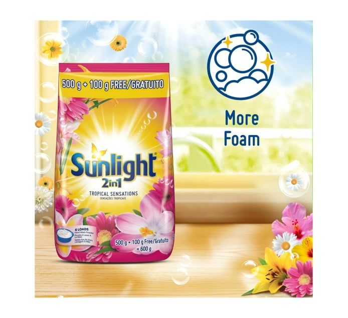 Sunlight Hand Washing Powder + 100g Free Tropical (6 x 500g) | Makro